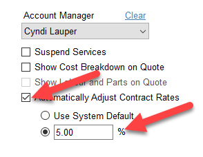 How to set up Contract Renewal Increases